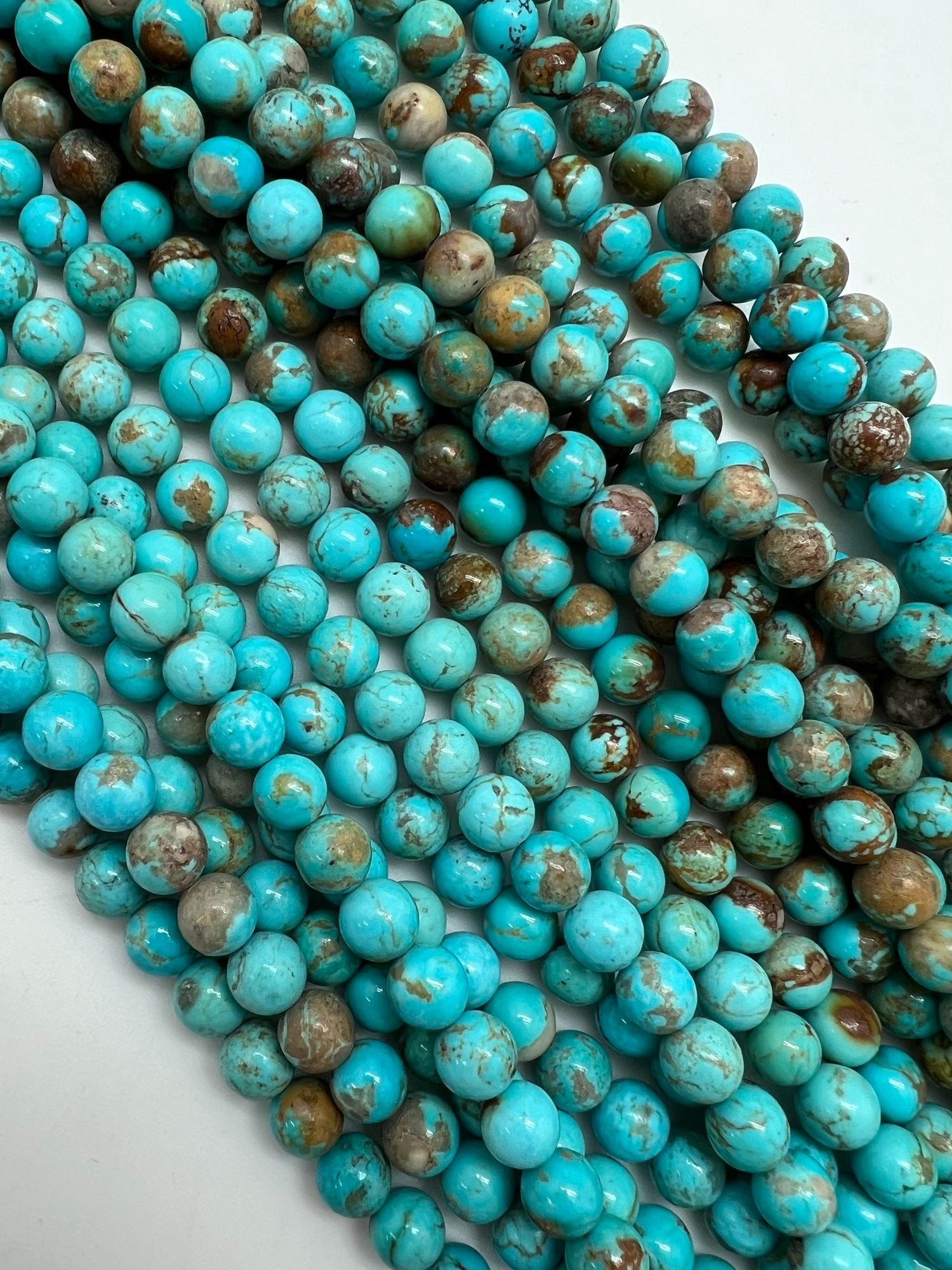 8mm AAA Kingman Turquoise Rounds | Kingman Turquoise