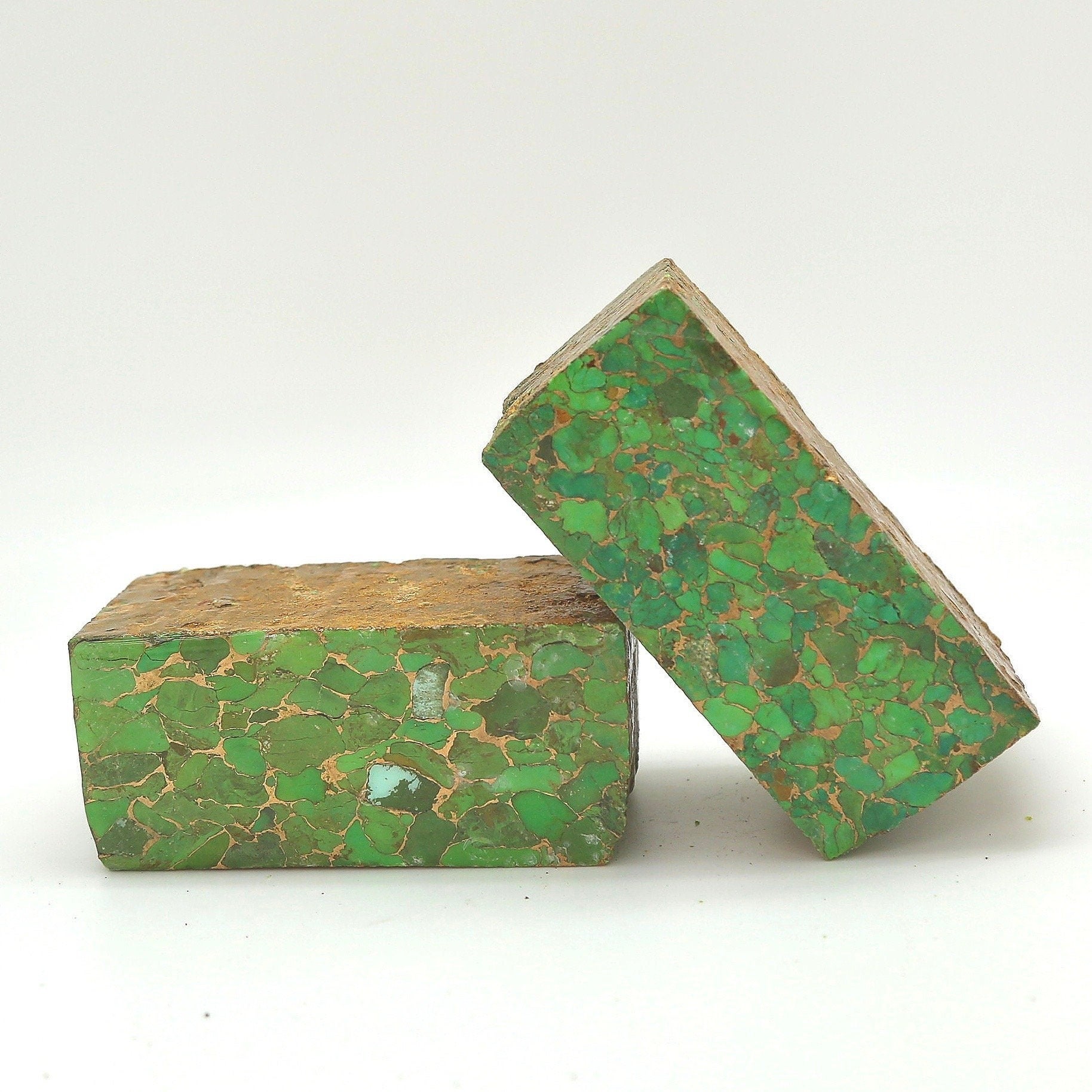 Mohave Green and Bronze Block | Kingman Turquoise
