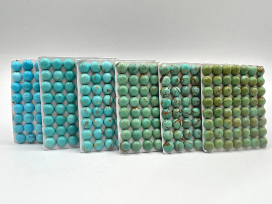 Kingman Turquoise 7mm Round Cabochons | Colbaugh Processing, Inc.